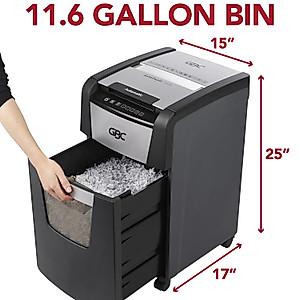 GBC 150X Paper Shredder, Auto Feed+, 150 Sheet Capacity, Super Cross-Cut, Home Office Shredding (WSM1757604)