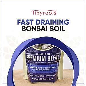Bonsai Outlet Premium Bonsai Soil - Tinyroots 2.25 Quart Soil Blend for Finished Bonsai, Ideal for Water Retention and Root Development, Made from Genuine Akadama, Red Lava Rock and Pumice
