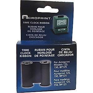 Acroprint 20-0106-006 Replacement Ribbon for Acroprint Model 125 and Model 150, Black Time Clock