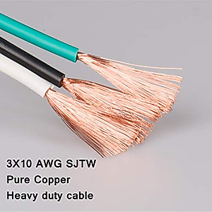 Yodotek L5-30P/Three 5-15R,3-Prong 10 Gauge 1.5FT Locking Generator Distribution Cord,Generator Adapter Cable, Generator Power Cord with Power Indicator 30Am 3750 Watts