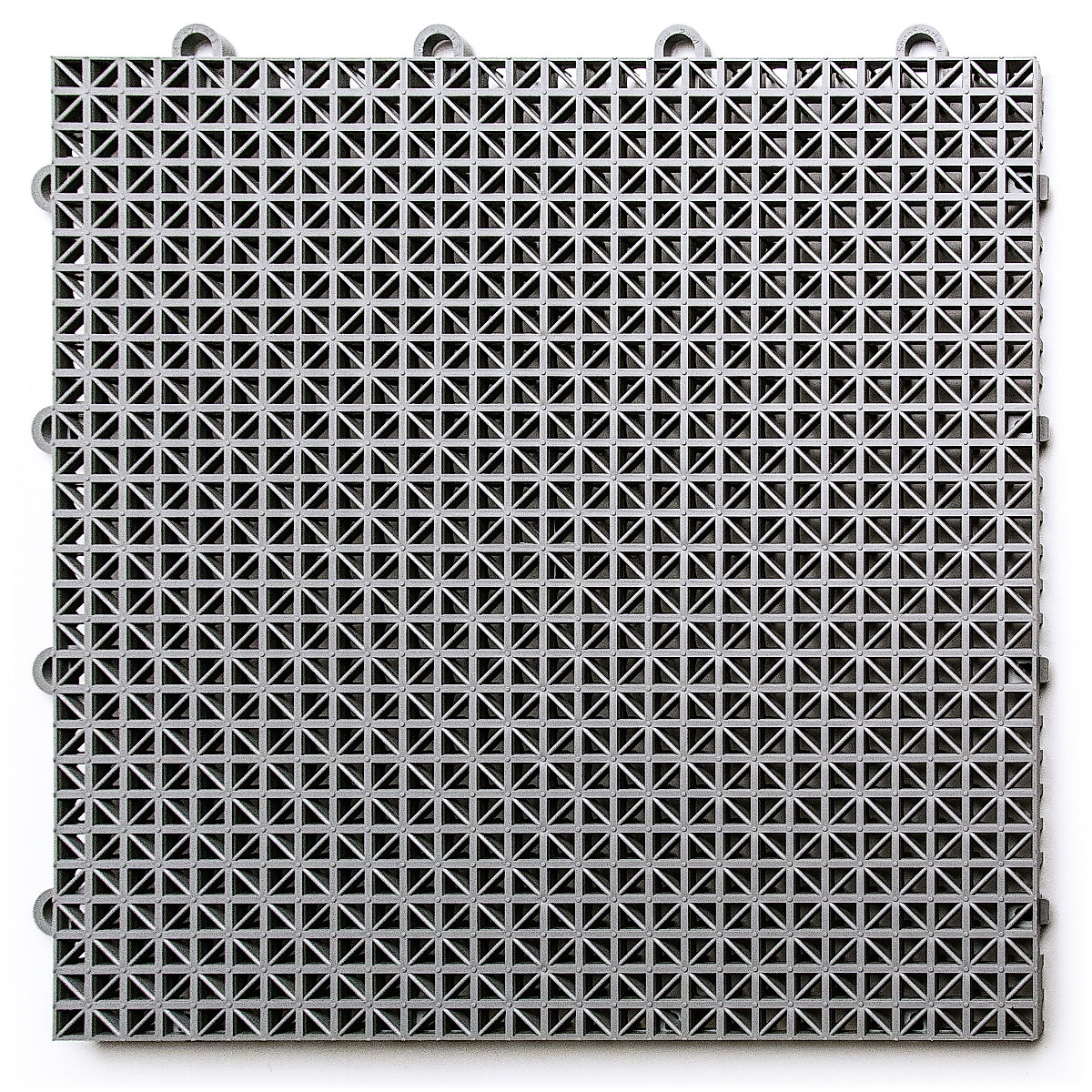 Big Floors DuraGrid Outdoor Modular Deck Tiles, Interlocking, Slip-Resistant, Self-Draining, Durable Plastic Flooring, Easy Install, UV & Water Resistant, Made in USA, 40 Pack, Gray