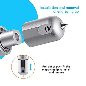 Engraving Tip for Maker Cutting Machines - Premium Carbide Steel Engraving Tool for Flat, Soft Metals, Leather, Acrylic, Plastic, Anodized or Sublimated Aluminum