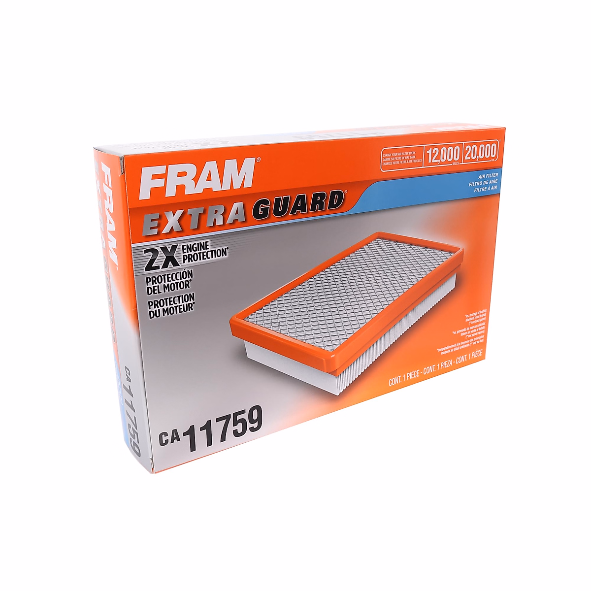 FRAM Extra Guard Flexible Rectangular Panel Engine Air Filter Replacement, Easy Install w/Advanced Engine Protection and Optimal Performance, CA11759 for Select Mercedes-Benz Vehicles