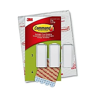 Command Large Canvas Hangers, Indoor Use, 3-Hooks, 4-Strips, Decorate Damage-Free