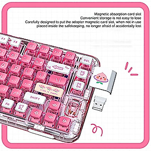 Luqeeg Wireless Mechanical Keyboard, 80 Keys Wireless Bluetooth Gaming Keyboard with RGB Backlight Compact Gaming Keyboard with 2 Layer Keycap Design, for Computer, Desktop, PC, Notebook