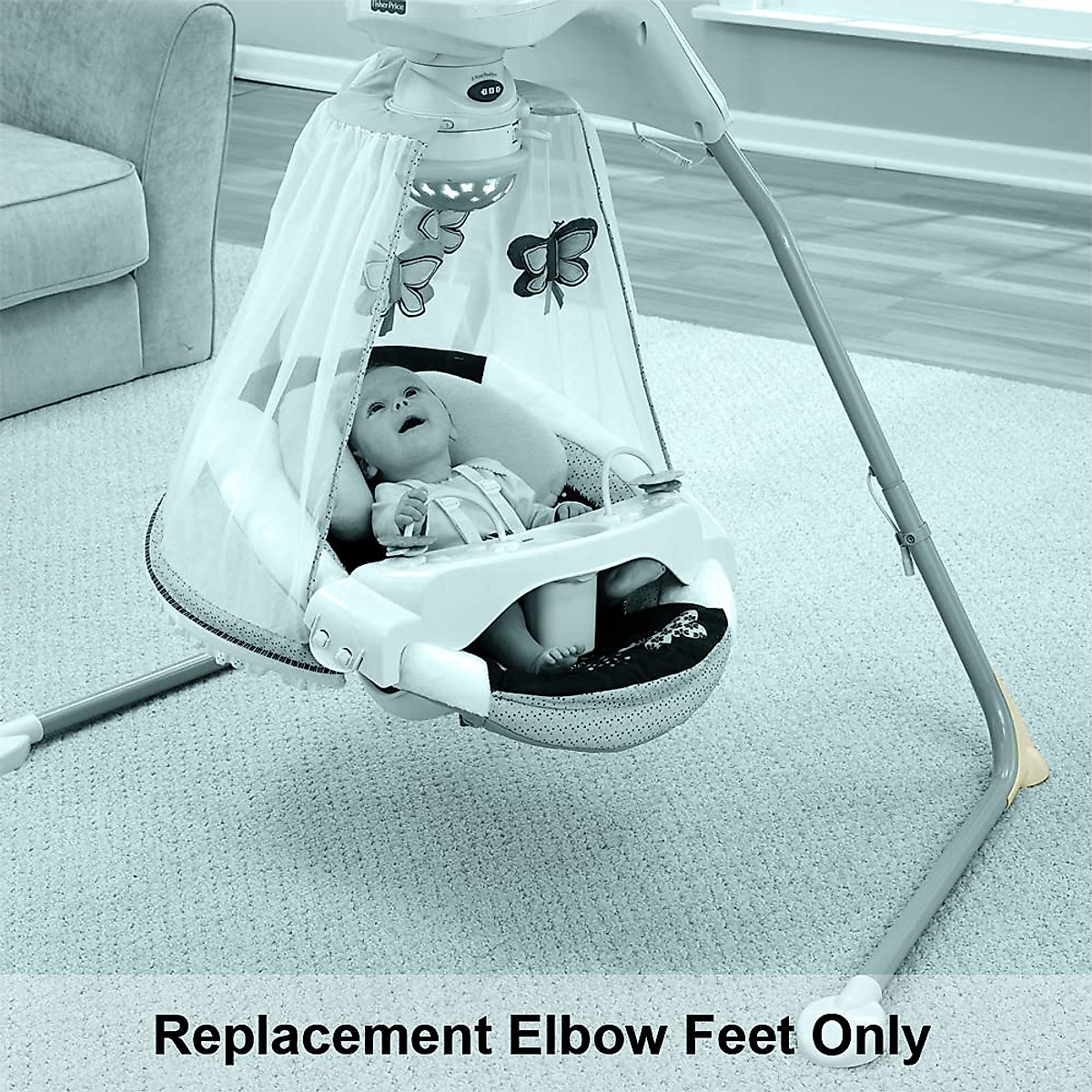 Replacement Parts for Fisher-Price Cradle 'n Swing - T4522 ~ Butterfly Model ~ Fits Other Models as Well ~ Replacement Elbow Feet