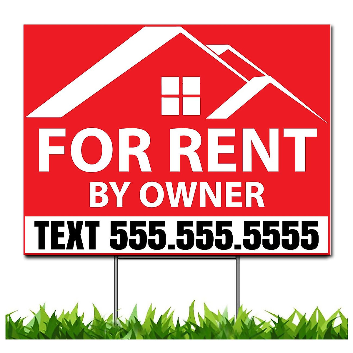 CUSTOM For Rent By Owner 18x24" Yard Sign, Double Sided, Metal Stake Included, by Moonlight4225