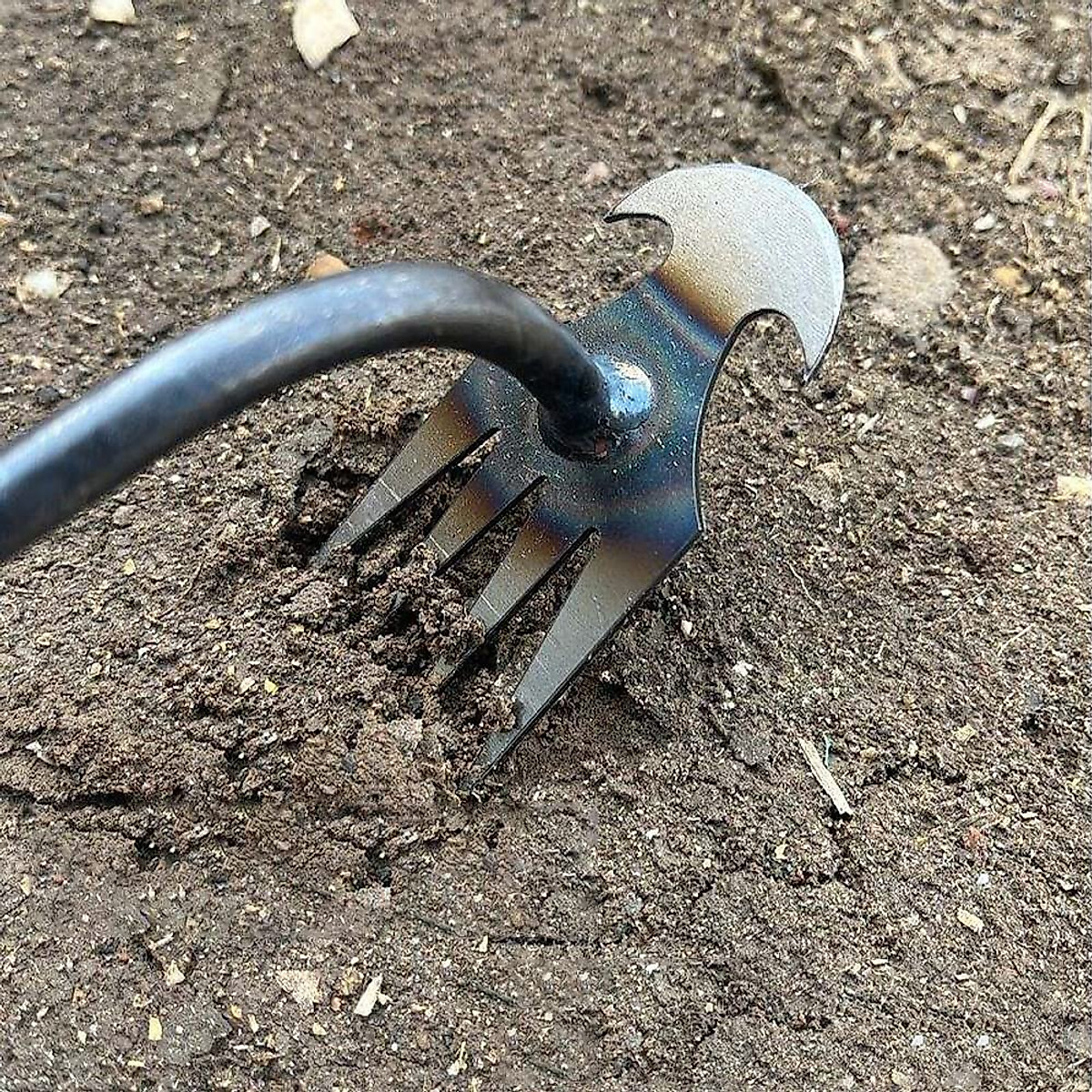 New Weeding Artifact Uprooting Weeding Tool, Upgrade Garden Weed Pulling Tool, Manganese Steel Forged Weed Puller 4 Teeth Dual Purpose Weeder with Handle for Garden Yard Farm (B-Iron Handle)