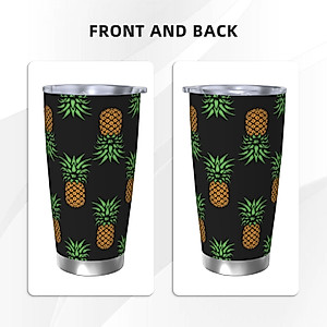 CHASOEA Pineapple Tumbler 20oz Fruit Stainless Steel Insulated Tumblers with Lid and Straw Fruits Travel Coffee Mug Wine Tea Cups Water Bottle Hawaiian Gifts for Women