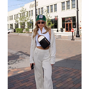 CLUCI Sling Bag for Women,Faux Leather Trendy with Guitar Strap, Crossbody Fanny Pack