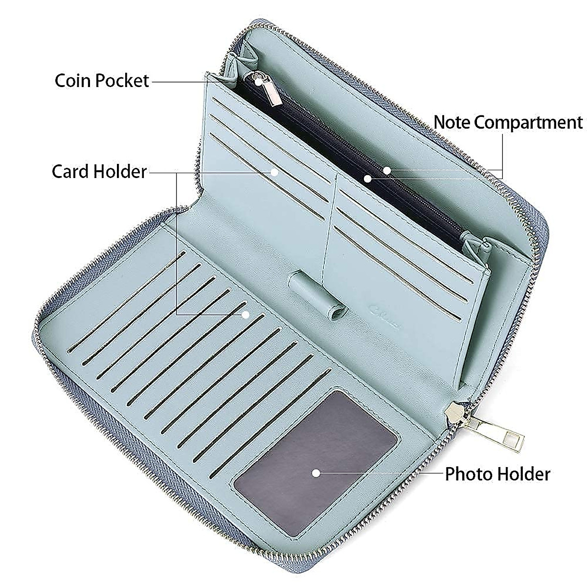 CLUCI Purses and Handbags bundles with Women Wallet