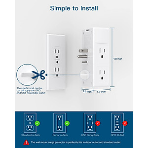 10Ft Surge Protector Power Strip and 1800J Outlet Extender Bundle