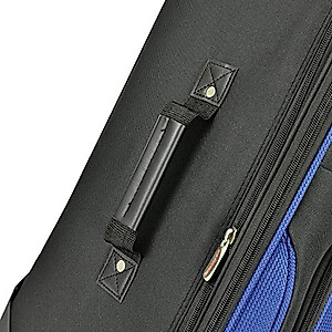 U.S. Traveler New Yorker Lightweight Softside Expandable Travel Rolling Luggage, Blue Dobby, 3-Piece Set (15/21/29)