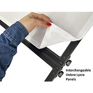 Jumbo 53" Wide DJ Event Facade White/Black Scrim Booth Two Top Corner Table Tops 23"x53" Table! Padded Carrying Case! All Aluminum Build!