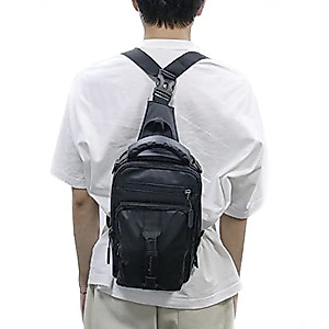 CHARGELLA Sling Bag for Men & Women Waterproof Shoulder Daypack Crossbody Backpack for Travel Hiking with USB Charging Port (Blue)