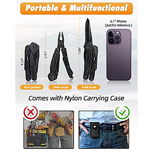 Multitool Knife, 24 in 1 Multi Tool Pocket Knives & Folding Knives with Nylon Bag Safety Lock Camping Accessories Survival Tool Pocket Knife Multi-tool for Outdoor Fishing Hiking