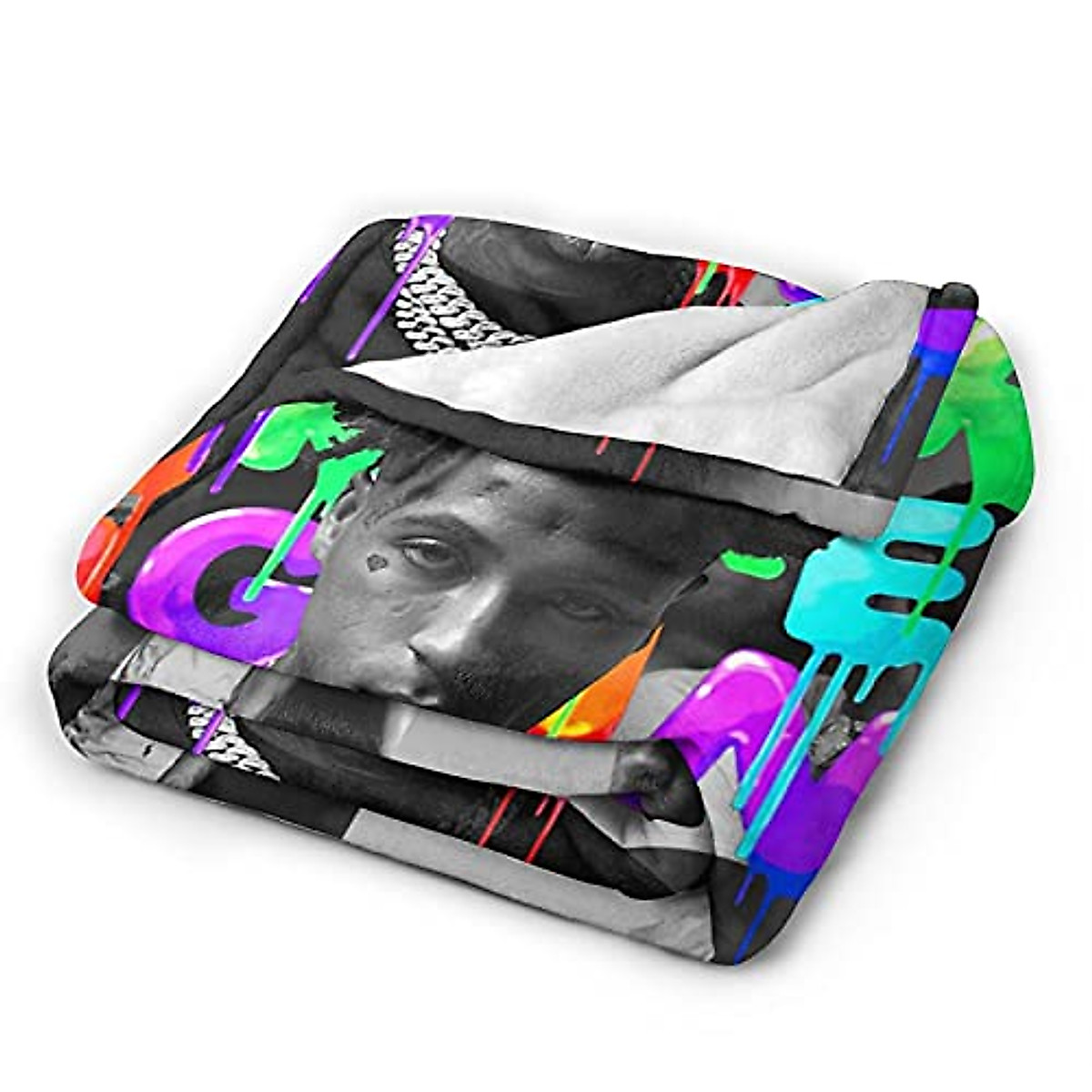 Custom Fleece Bed Blankets, Band Rapper Young Singer Wedding Throw Blankets, Lightweight Super Soft 80s 90s Blanket for Adult Farmhouse Kindergarten 60x50 Inch