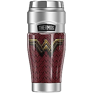 THERMOS Justice League Movie Wonder Woman Logo, STAINLESS KING Stainless Steel Travel Tumbler, Vacuum insulated & Double Wall, 16oz