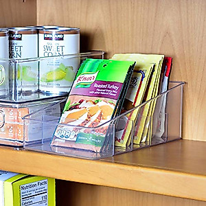 Youngever Clear Plastic Food Packet Storage Organizer, 5 Divided Sections Pantry Organizer, Holder For Snacks, Soups, Seasoning Packets For Kitchen, Refrigerator, and Cabinet