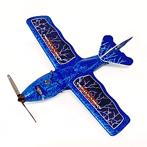 Top Secret Toys Aero-Storm Aerobatic Toy Stunt Plane (Blue) with Air Powered Engine, High Flying Trick Airplane, Propeller Powered by Hand Pump Pressurized Air, STEM Toy for Kids, Boys, Girls Ages 8+
