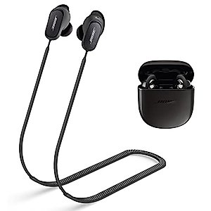 WOFRO Anti-Lost Strap for Bose QuietComfort Earbuds II, Sports Soft Silicone Lanyard Accessories Compatible with New Bose QuietComfort Earbuds 2 Neck Rope Cord (Black)