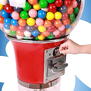 Gumball Machine Spiral Vend - 4’ Height - Set Up for $0.25 - Dispenses 1” Gumballs, Bouncy Balls & Toys in Round Capsules - Spiral Vending Machines for Kids - Bubble Gum Machine - Red