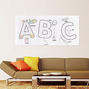 L LIKED Coloring Roll 15 Feet Continuous Self-Sealing Coloring Book Paper, Great for Group Funny Coloring Poster, Ages 3+ (Alphabet A-Z)