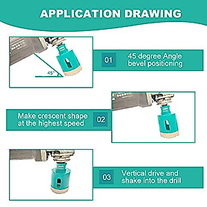 UOOU Diamond Hole Saw Kit for Porcelain Tile Ceramic Marble Brick Vacuum Brazed Diamond Core Drill Bits Deluxe Set for Porcelain Tile Granite Marble Stone Brick. ((25mm 35mm 45mm 51mm 65mm 75mm)+Sds Adapter)