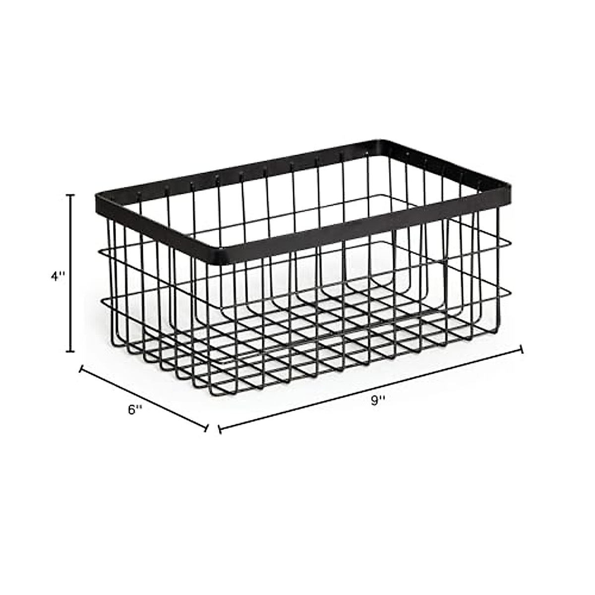 G.E.T. WB-964-MG Rectangular Metal Storage Wire Basket for Pantry, Produce and More, 9" x 6" x 4"