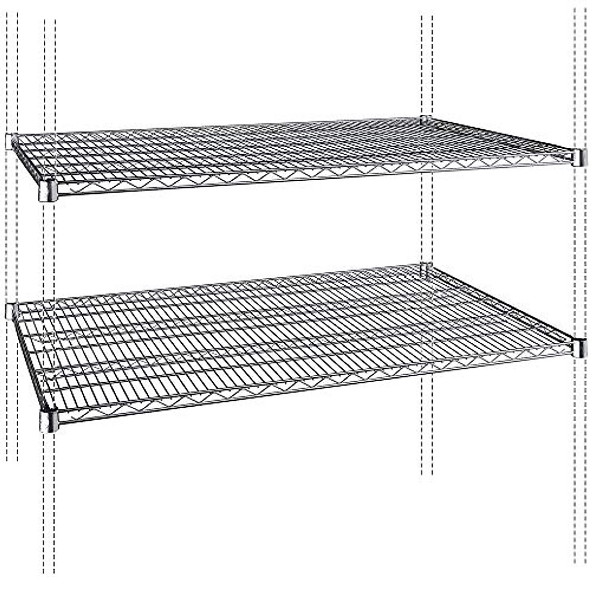 Regal Altair 24" x 48" Chrome Wire Shelving |Pack of 2 Shelves| Heavy Duty NSF Storage Shelves