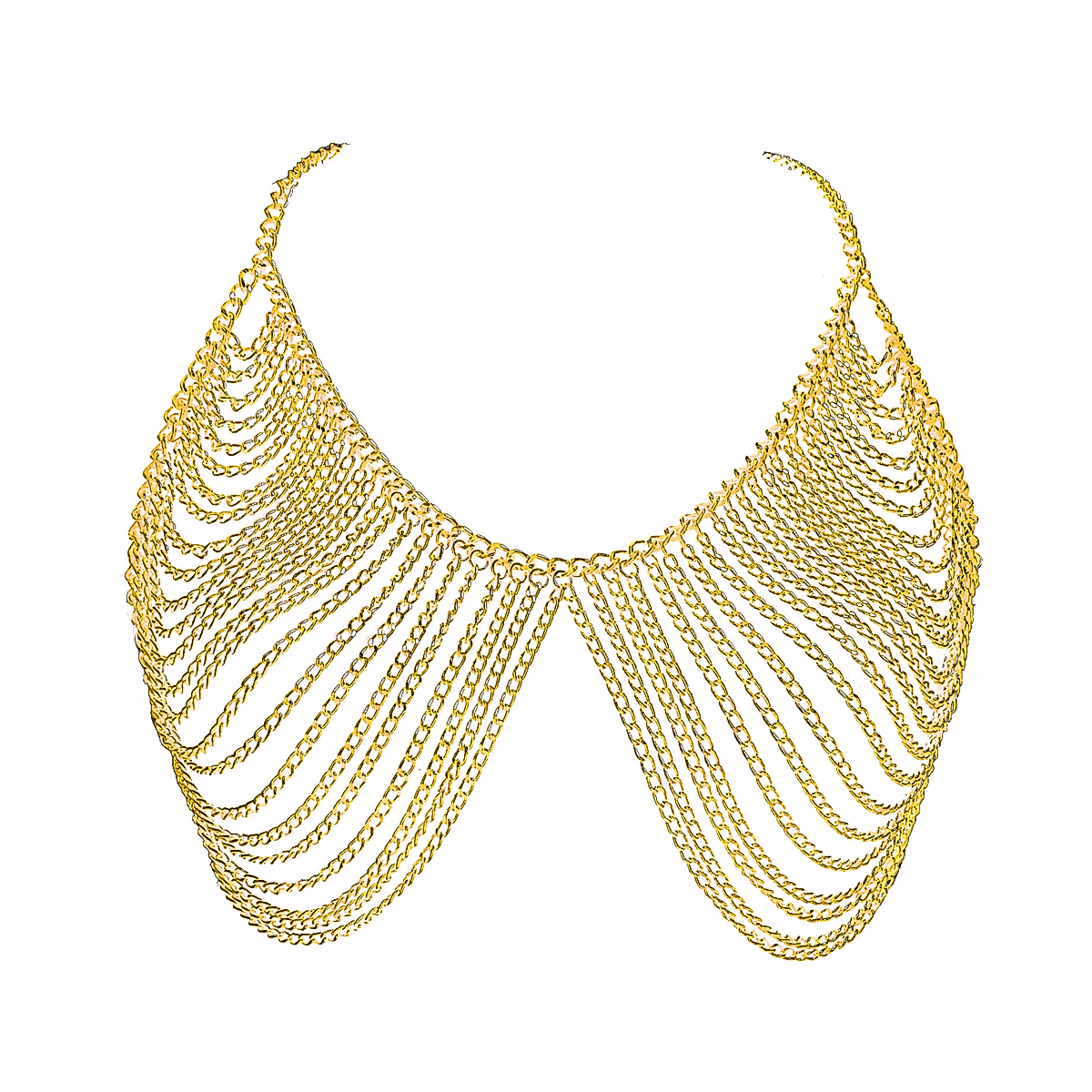 Diymood Gold Body Chain Beach Body Layered Punk Bohemia Chest Bikini Bra Chains Chains Nightclub Party Fashion Body Jewelry Accessory for Women and Girls