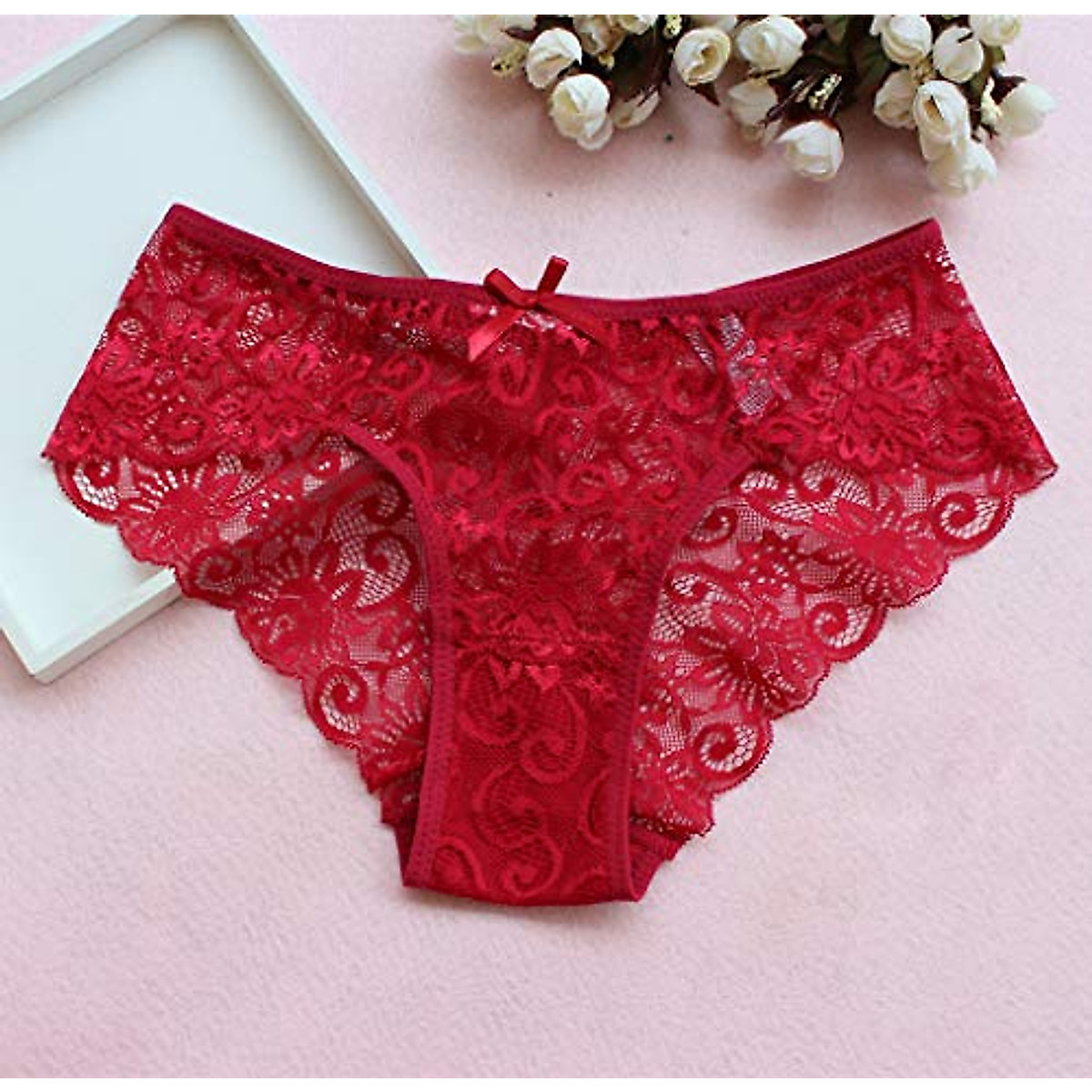 Wetopkim women daily underwear panties pack lace hipster lingerie thong pack of 5