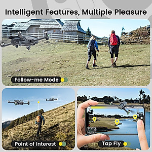 Holy Stone HS710 Drones with Camera for Adults 4K, GPS FPV Foldable 5G Quadcopter for Beginners with Optical Flow Positioning, Auto Return Home, Follow Me, Brushless Motor, Easy to Fly