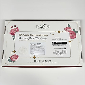 FUNPOLA Beauty and The Beast 3D Puzzle Nightlight – LED 3D Puzzle Gifts – 3D Wood Puzzles Storybook Nightlight Home Décor for Kids and Adults