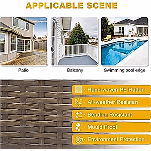 ide·o Patio Furniture Sets Backyard Furniture - Patio Conversation Sets, Wicker Patio Furniture, Outdoor Patio Set, Outdoor Patio Furniture(Grey)