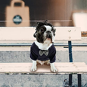 IDOMIK Dog Sweater Ugly Christmas Sweater, Cozy Turtleneck Knitted Pet Sweaters Soft Thermal Knitwear Pullover Boys Girls Classic Warm Winter Pet Outfit Apparel Shirts Clothes for Small Medium Doggies