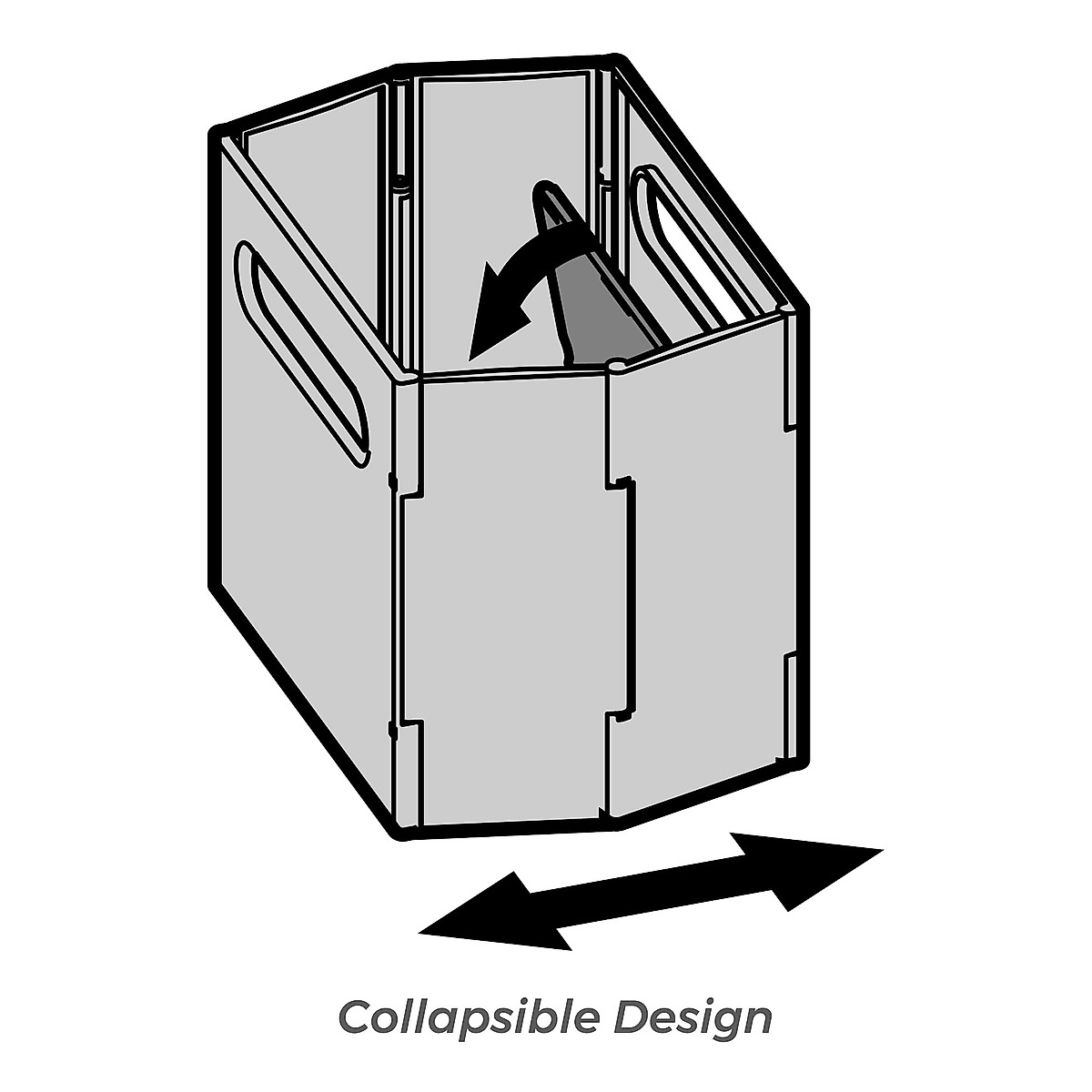 ClosetMaid 5437 Collapsible Mini Storage Bin with Two Handles, 2-Pack, Gray Wicker, Natural Linen, 2 Count