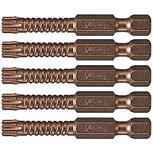 VEGA T25 TORX Impact Driver Bits. Impactech Professional Grade Impact Ready T-25 TORX 2" Bits. (Pack of 5) P150T25A-5