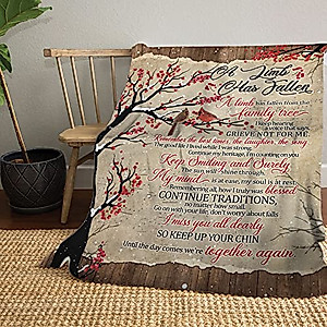 MUCHNEE in Loving Memory Blanket 60" x 50" Cardinal Memorial Gift for Loss of Loved One, Remembrance Sympathy Gift Throw Blanket, Bereavement Condolence Gifts for Loss of Dad Mom Husband Wife Friends
