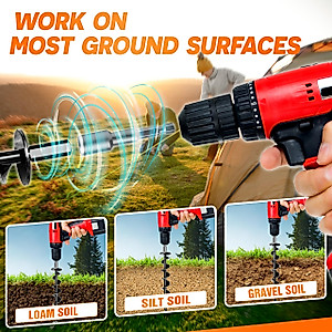 [Premium] 4 Pack Ground Anchors with Power Nut Driver Drill Bit, Ground Anchors Screw in, Swing Set Anchors, Trampoline Anchors High Wind Heavy Duty for Camping Tents, Car Ports, Swing Sets, Canopies