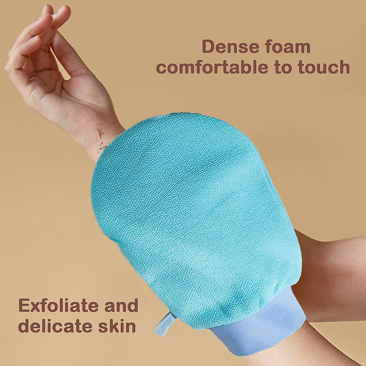 CIDOKAT Exfoliating Mitt For Body Scrub Exfoliator Glove Revive Glow Keesa Exfoliating Glove Exfoliate Bath Korean Deep Exfoliating Gloves For Shower Dead Skin Remover Scrubber Exfoliation 2Pcs Black