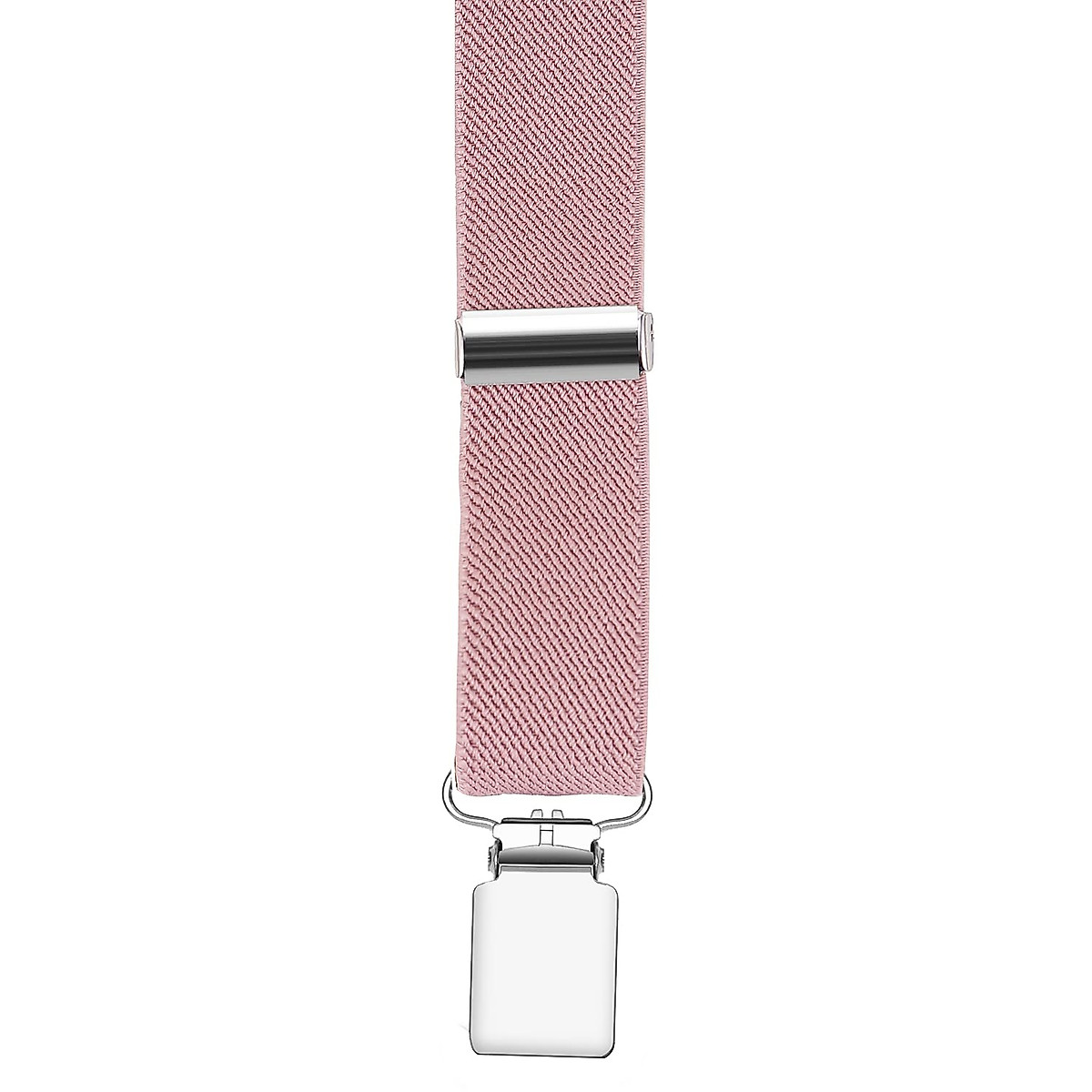 Pzle Men's Bow Tie and Suspenders Set Adjustable Elastic 47 Inches Blush Pink