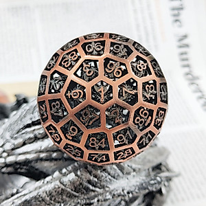 100 Sided Dice Metal Hollow D100 DND Dungeons and Dragons Gifts D&D RPG Polyhedral Games Dice Accessories Large Giant Pathfinder Roleplaying MTG Dice Bring a Black Leather Bag, red Copper