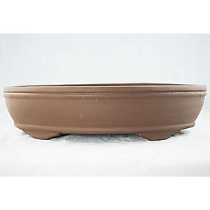 1 Pcs Oval Yixing Zisha Bonsai Pot and Succulent Planter 16.5"x 12.75"x 4.25" + Mesh