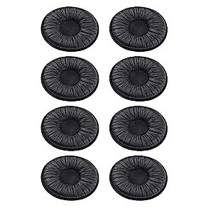 Tvoip 4 Pair Ear Cushions Leatherette Spare Replacement Earpads for Plantronics Supra Plus Encore and Most Standard Size 50mm Office Telephone Headsets H251 H251N H261 H261N H351 H351N H361 H361N