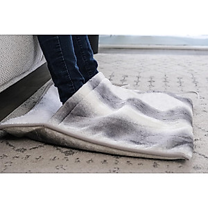 Luxe Heating Pad for Feet | Heated Foot Warmer with Auto Shut Off and 3 Heat Settings | Electric Blanket Toe Warmers for Under Desk or Bed, Grey 22" x 20"