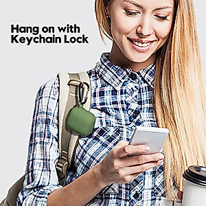 Oakxco JBL Tune 220 TWS/225 TWS Case Silicone, Soft Rubber Gel Shockproof Hard Protective Cover with Keychain Lock, Slim Fit Thin Skin Sleeve Charging Case for Women Girl Cute, Sage Green