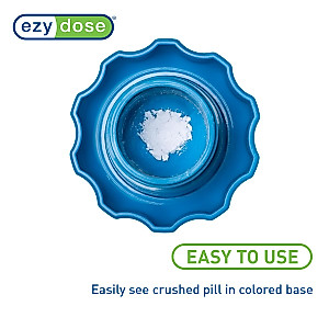 EZY DOSE Crush Pill, Vitamins, Tablets Crusher and Grinder, Effortlessly Crushes Medications into Fine Powder, Features Storage Compartment, Easy-to-Use Design, Color May Vary, Blue, BPA Free