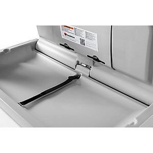 Foundations Ultra 200-EH Horizontal Wall-Mounted Baby Changing Station for Commercial Restrooms, High Density Polyethylene, Includes Safety Straps, Meets All Safety Standards, Made in The USA (Gray)