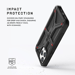 URBAN ARMOR GEAR UAG Designed for iPhone 15 Pro Max Case Monarch Kevlar Black 6.7" Bundle with UAG Paracord Lanyard Adjustable Wrist Strap Black